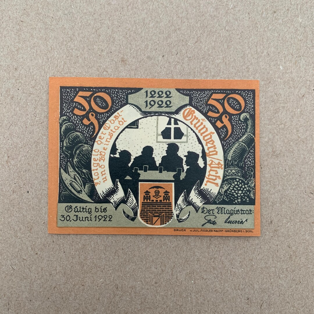 German Notgeld. 1922 50 Pfennig. Brunberg Paper Money. Please Read the ...