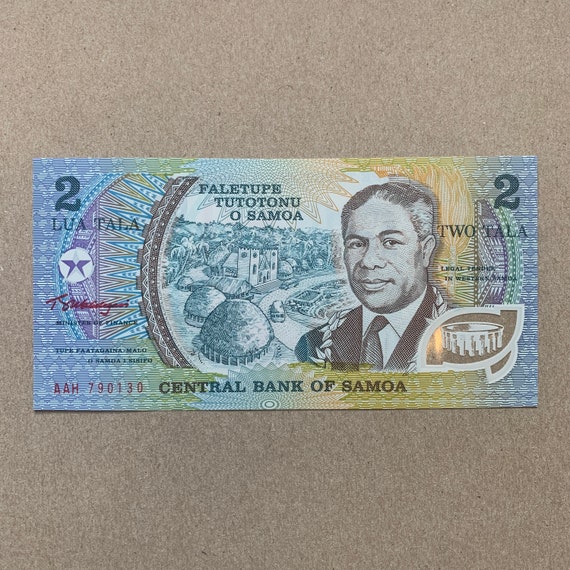 Plastic Samoan 2 Tala Banknote. Samoa Polymer Currency. - Etsy