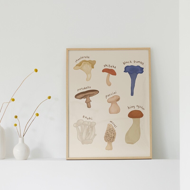 Mushroom Poster - Etsy