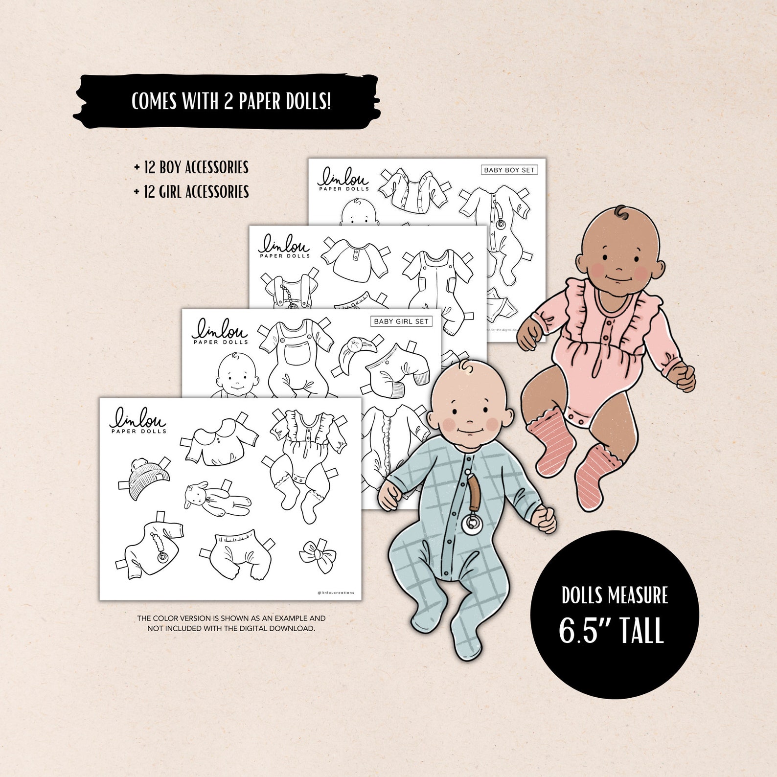 DIY Paper Dolls Printable | Kid's Craft, Coloring, Paper Dolls, Paper ...