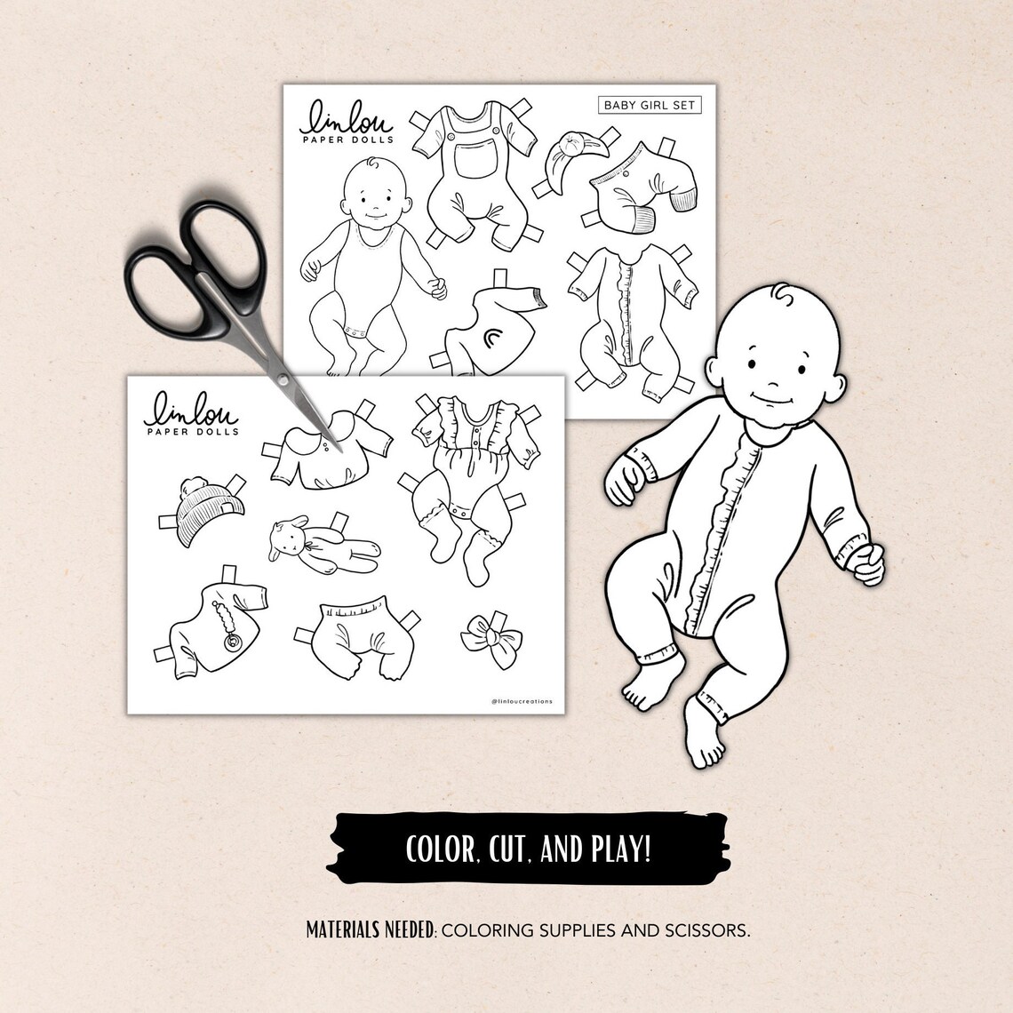 DIY Paper Dolls Printable | Kid's Craft, Coloring, Paper Dolls, Paper ...