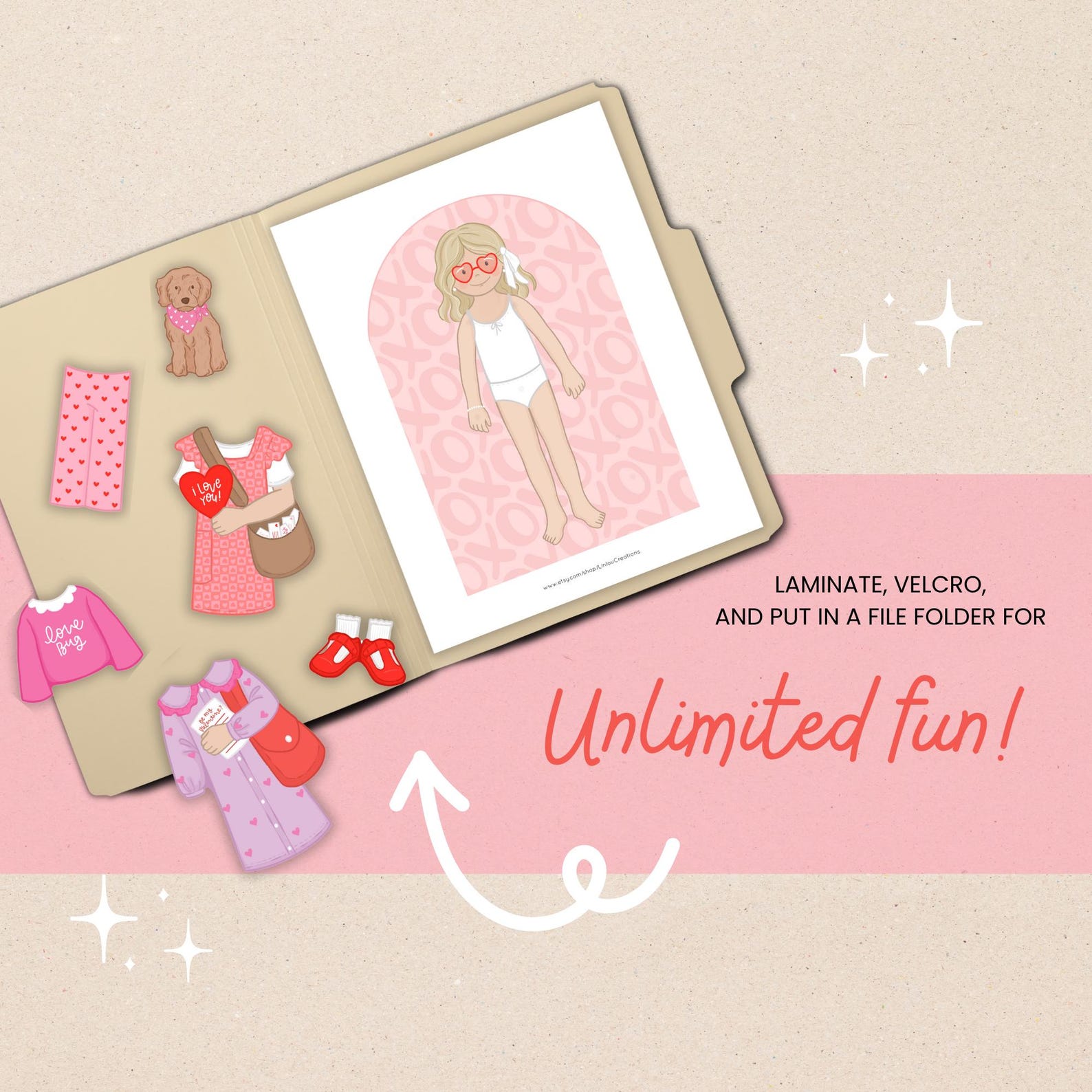 Valentine DIY Paper Doll Craft Printable, Paper Dolls, Coloring, Kids ...