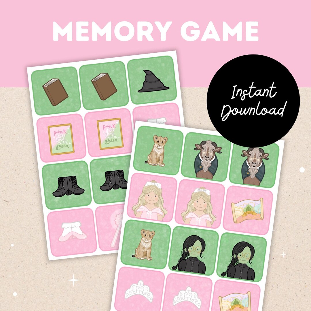 Printable Memory Game, Matching Card Game for Preschool, Kindergarten, Homeschool, Learning Game ...
