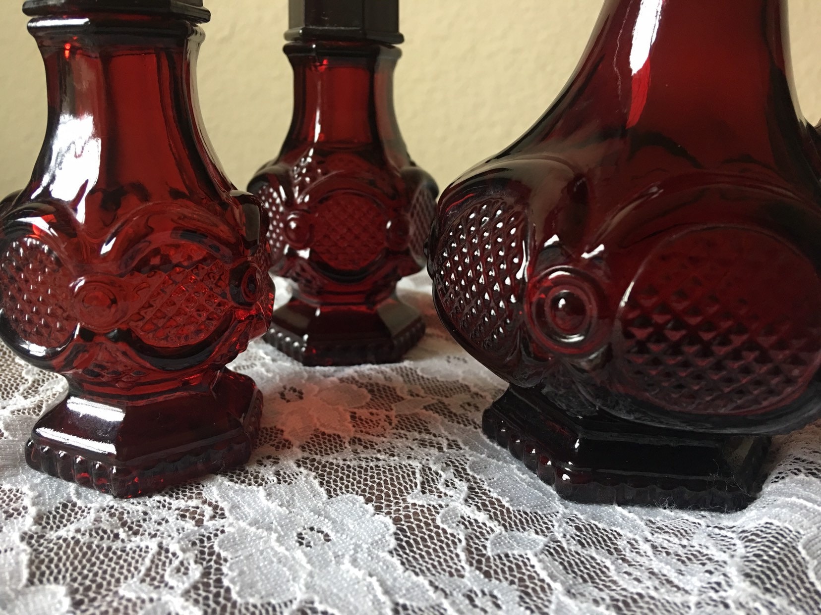 Avon Ruby Red 1876 Cape Cod Collection Lidded Cruet With Salt - Etsy
