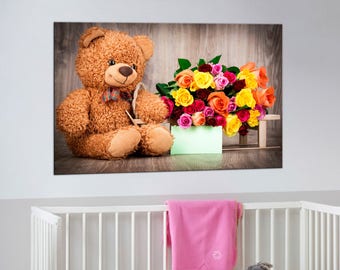 Teddy bear wall art | Etsy