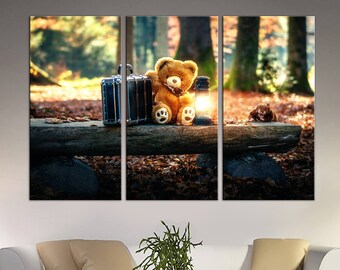 Teddy bear wall art | Etsy