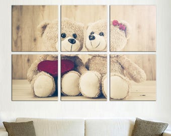 Teddy bear wall art | Etsy