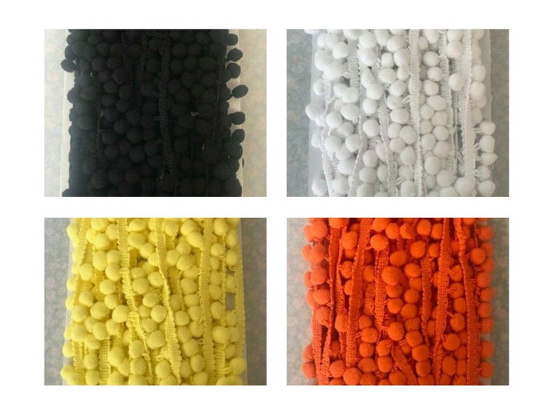10mm Pom Pom Trimming Bobble Braid various Colours per - Etsy UK