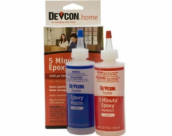 Devcon Epoxy 5 Minute Epoxy 4-1/2 Ounce Bottles 2 Bottles - Etsy