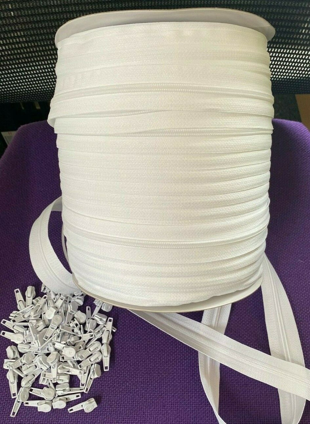 No. 5 White Continuous Zip Chain & Sliders Choice of Lengths - Etsy