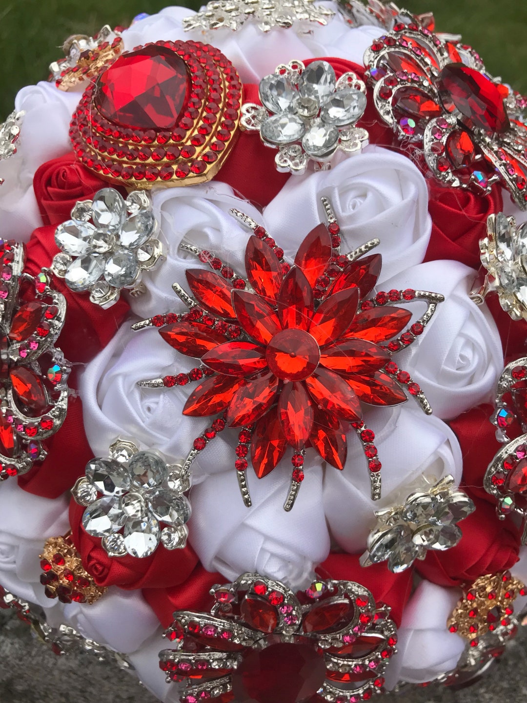 Red Brooch Bouquet Wedding Bouquets Red Bouquets Bridal Bouquets Brooch ...