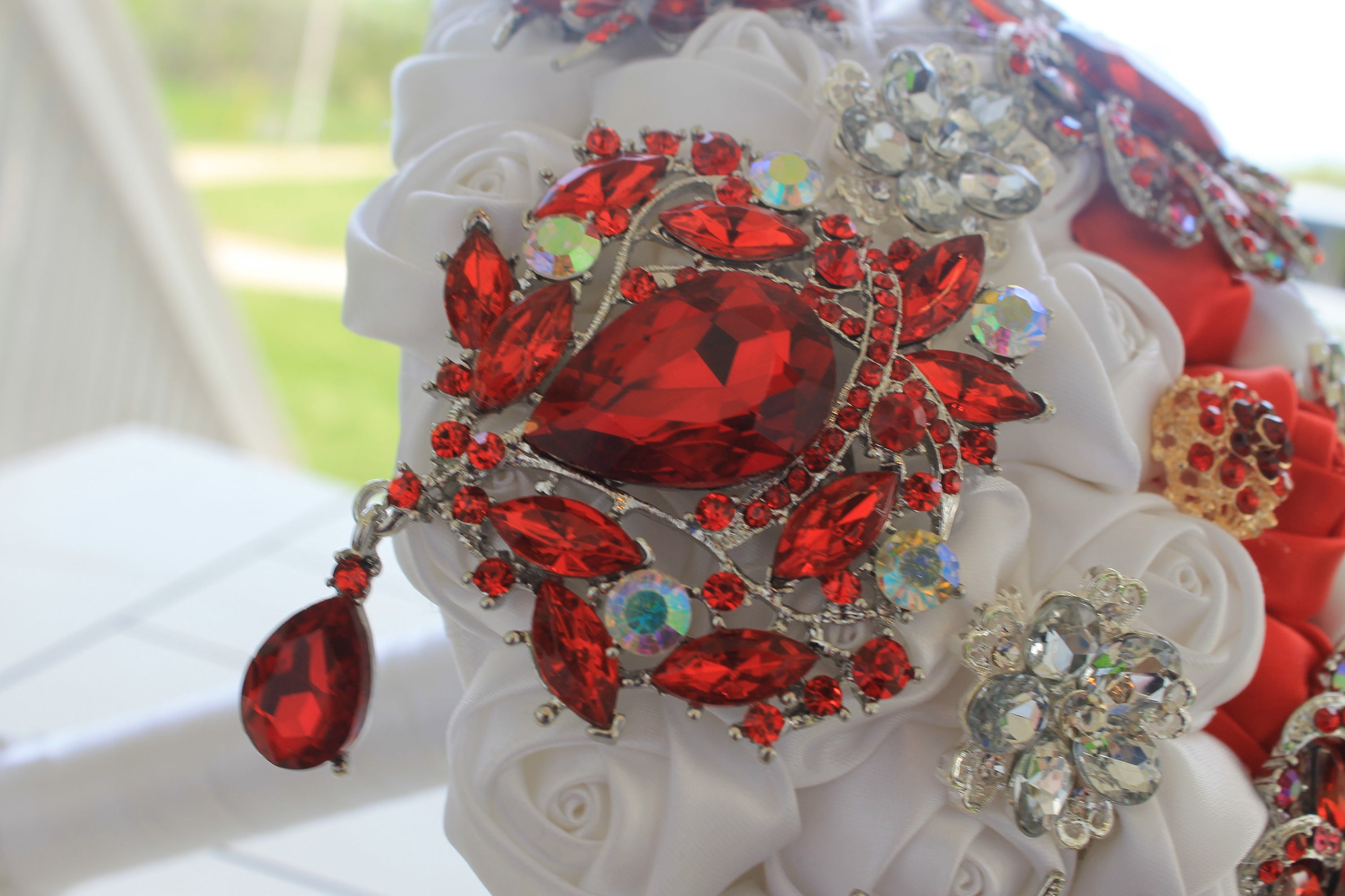 Red Brooch Bouquet Wedding Bouquets Red Bouquets Bridal Bouquets Brooch ...