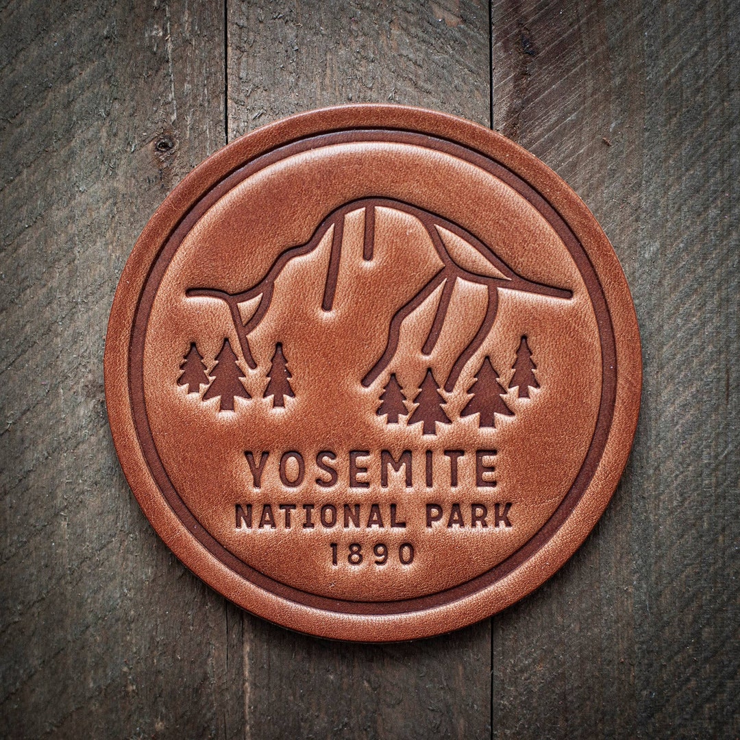 Yosemite National Park Leather Coaster - Etsy