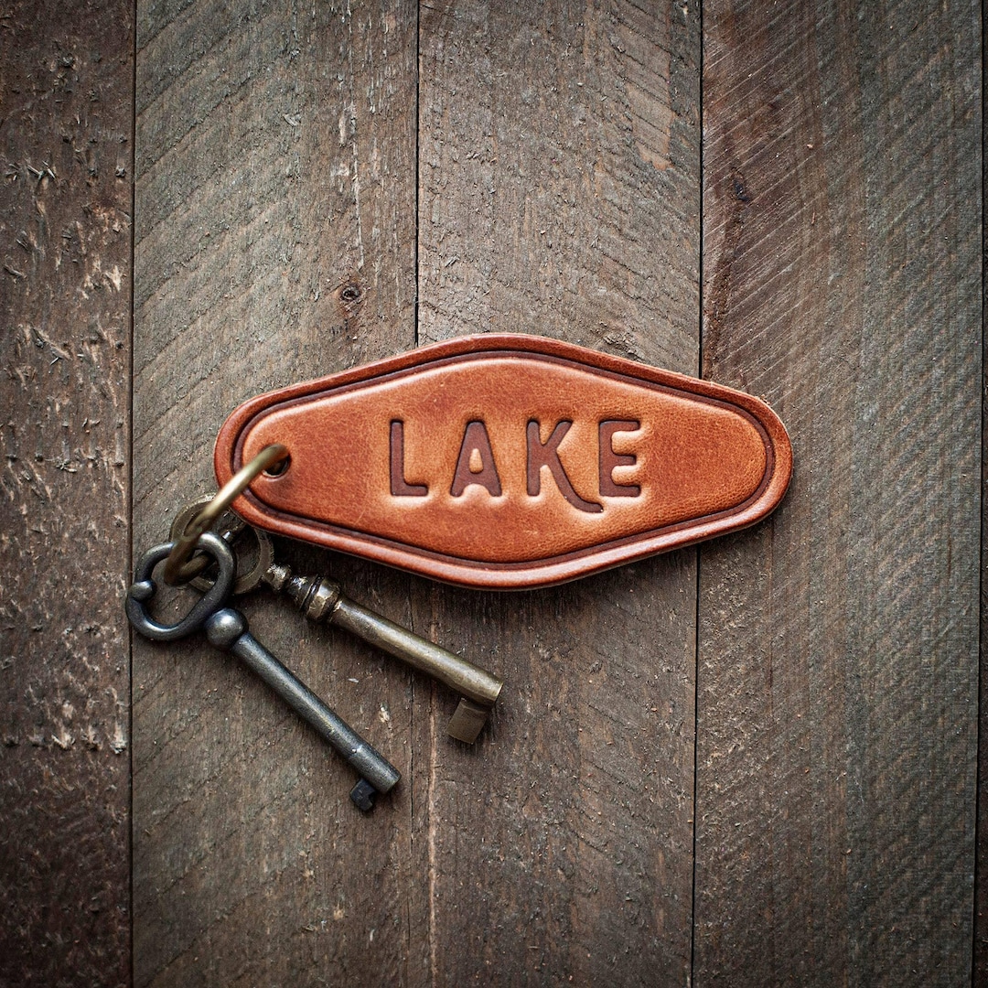 Lake Leather Keychain Motel Style - Etsy