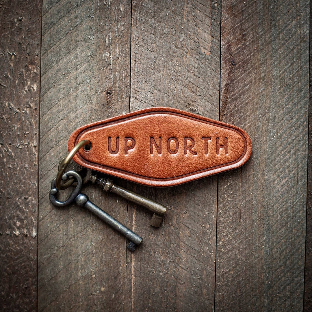 Up North Leather Keychain Motel Style - Etsy