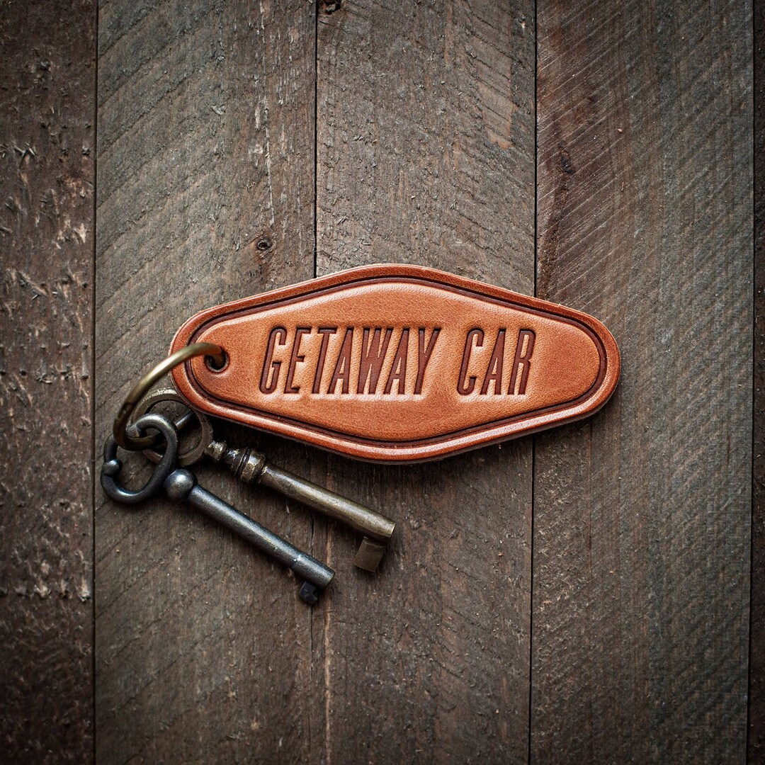 Getaway Car Leather Keychain Motel Style - Etsy
