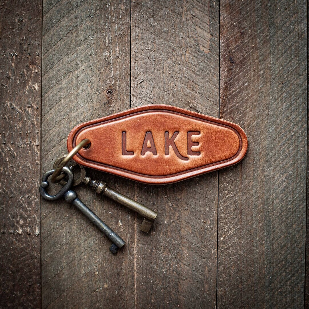 Lake Leather Keychain Motel Style - Etsy