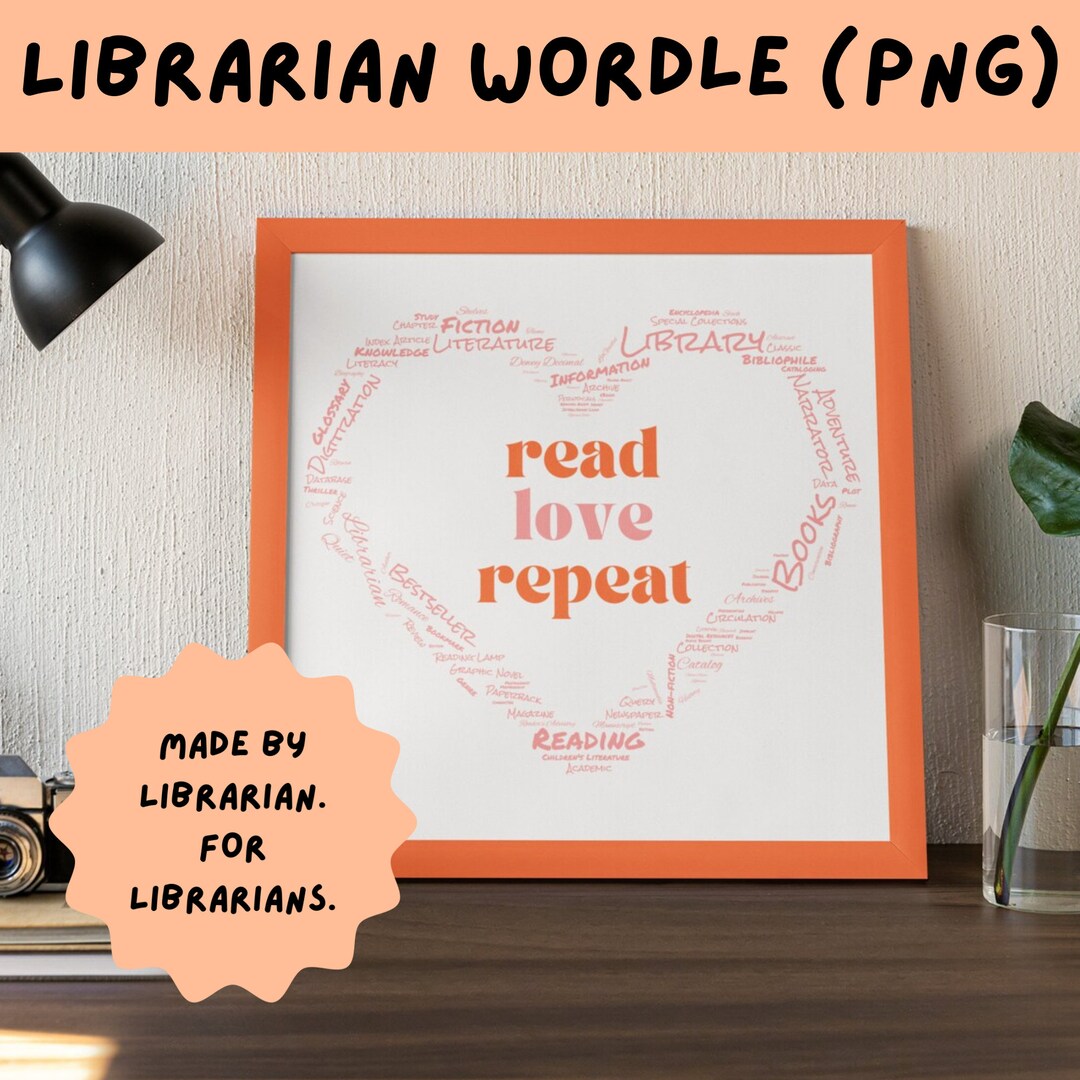 Librarian Wordle, Heart Shaped Word Cloud, Wordle Printable, Valentines ...