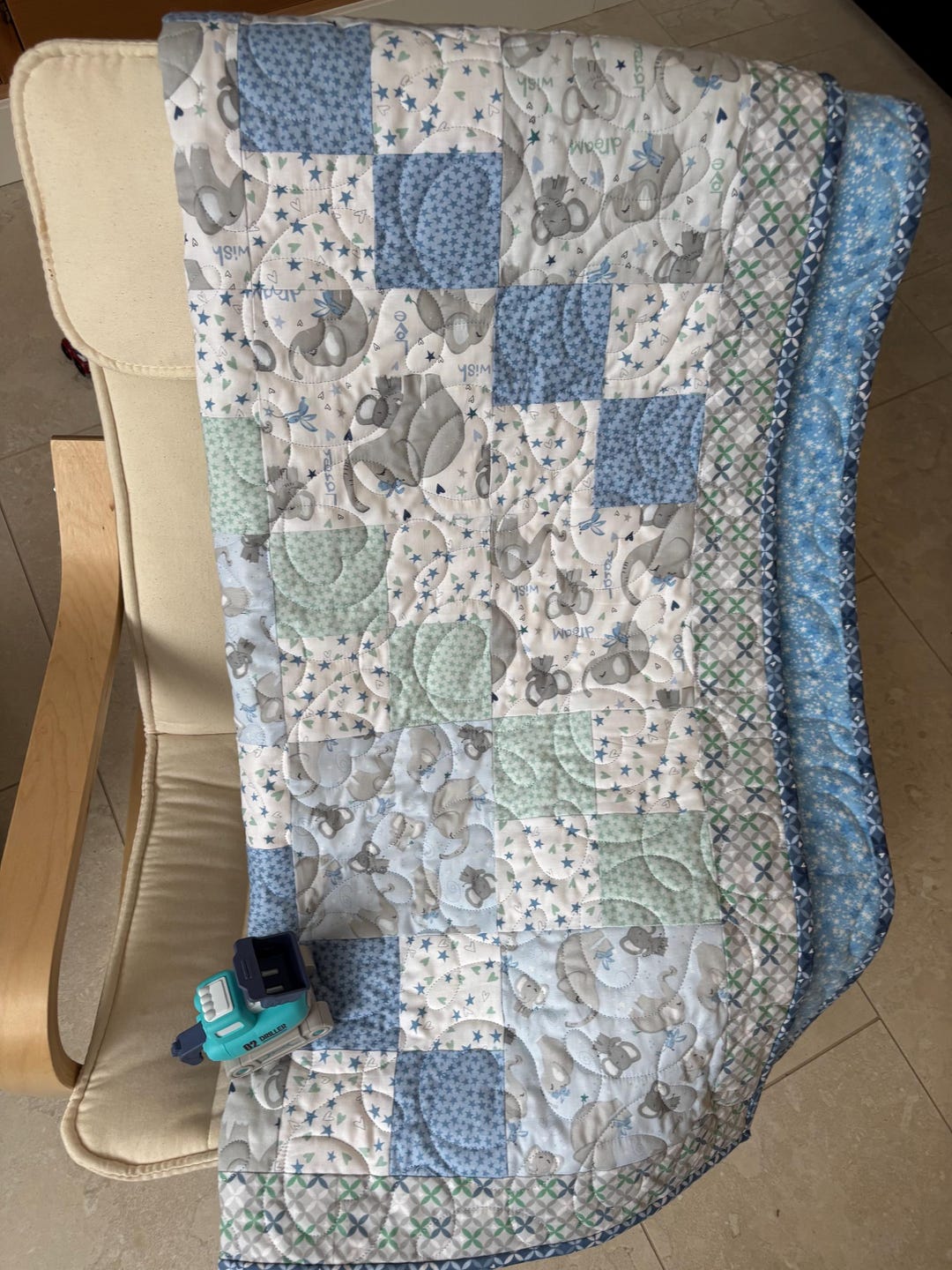 Quiltiesisters Baby Boy Quilt Kit, Pre Cut Easy and Quick to Sew Four ...