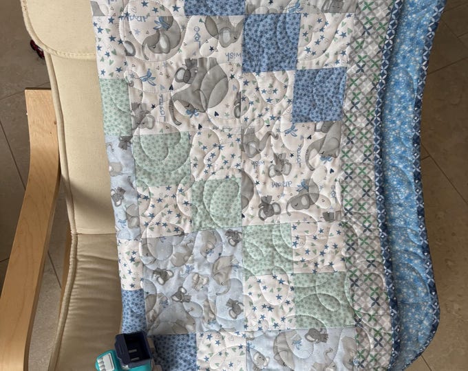 Quiltiesisters Baby Boy Quilt Kit, Pre Cut Easy and Quick to Sew Four ...