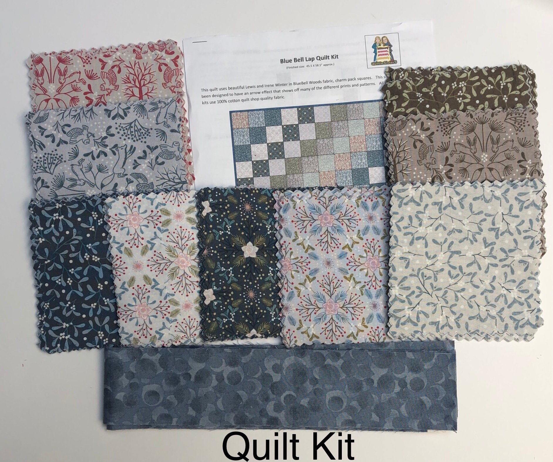 Bluebell Woods Charm Pack Throw Size Quilt Kit Quilt Kit for - Etsy