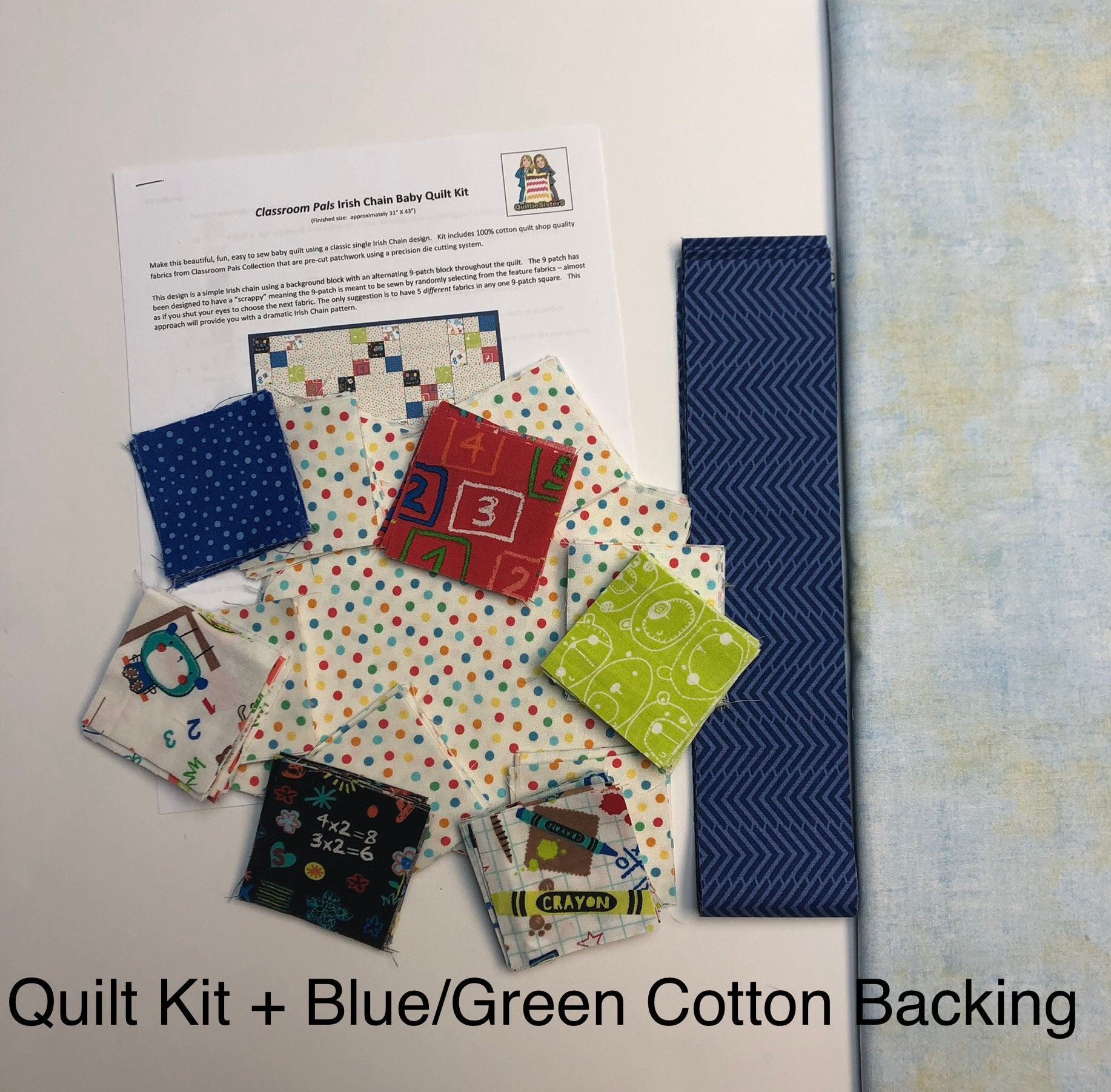 Baby Quilt Kit Irish Chain Quilt Irish Chain Baby Quilt Kit - Etsy Canada