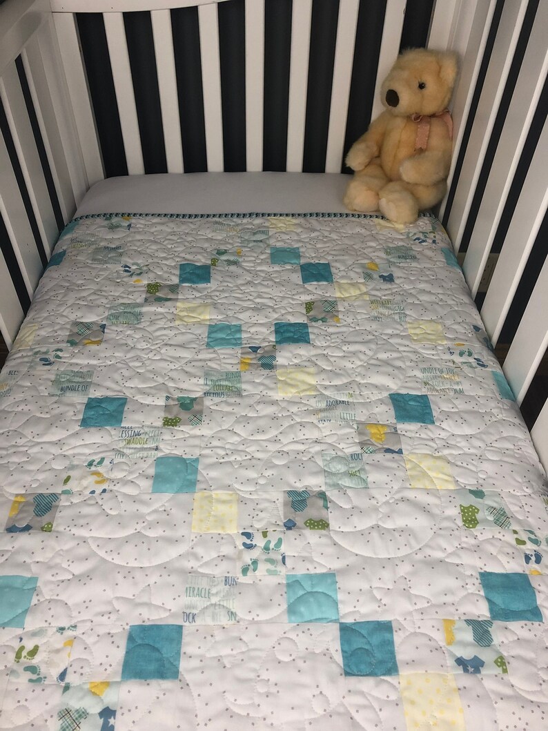 Sweet Baby Boy Classic Irish Chain Quilt Kit. Patchwork Crib - Etsy