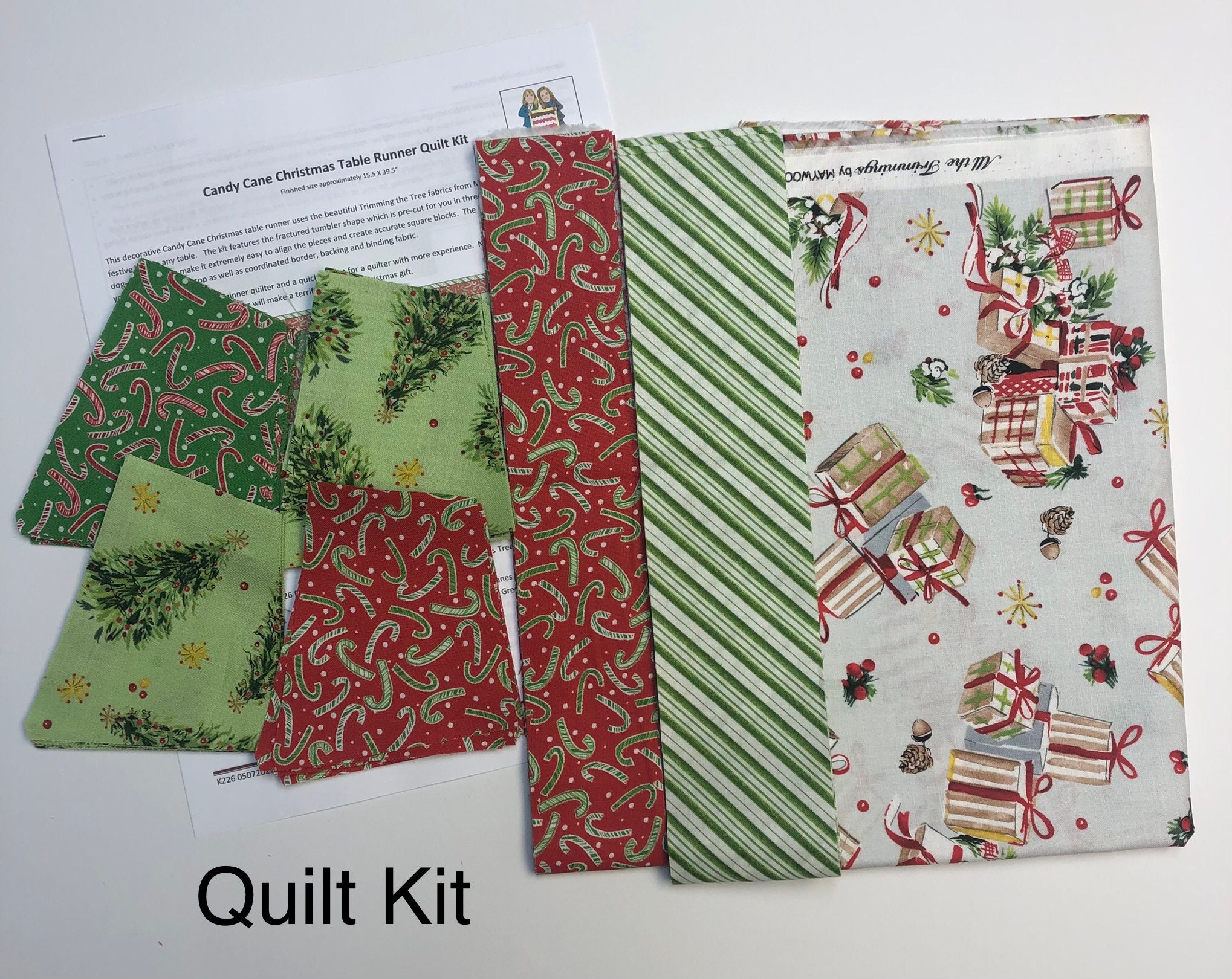 Easy Christmas Table Runner Quilt Kit Candy Cane Christmas - Etsy Canada