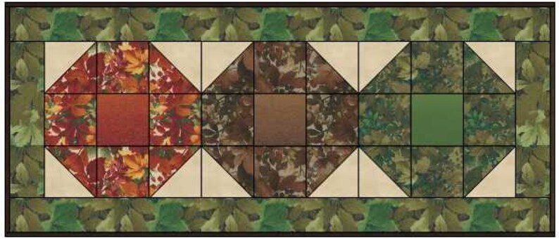 Fall Table Runner Quilt Kit in Wreath Design from | Etsy