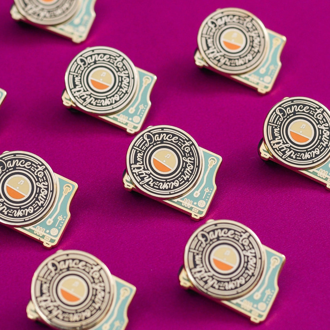 Dance on Vinyl Enamel Spinning Pin - Etsy