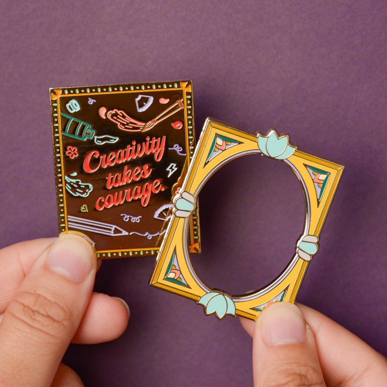 Creative Frame Magnetized Enamel Pin - Museum Memories Collection - Etsy