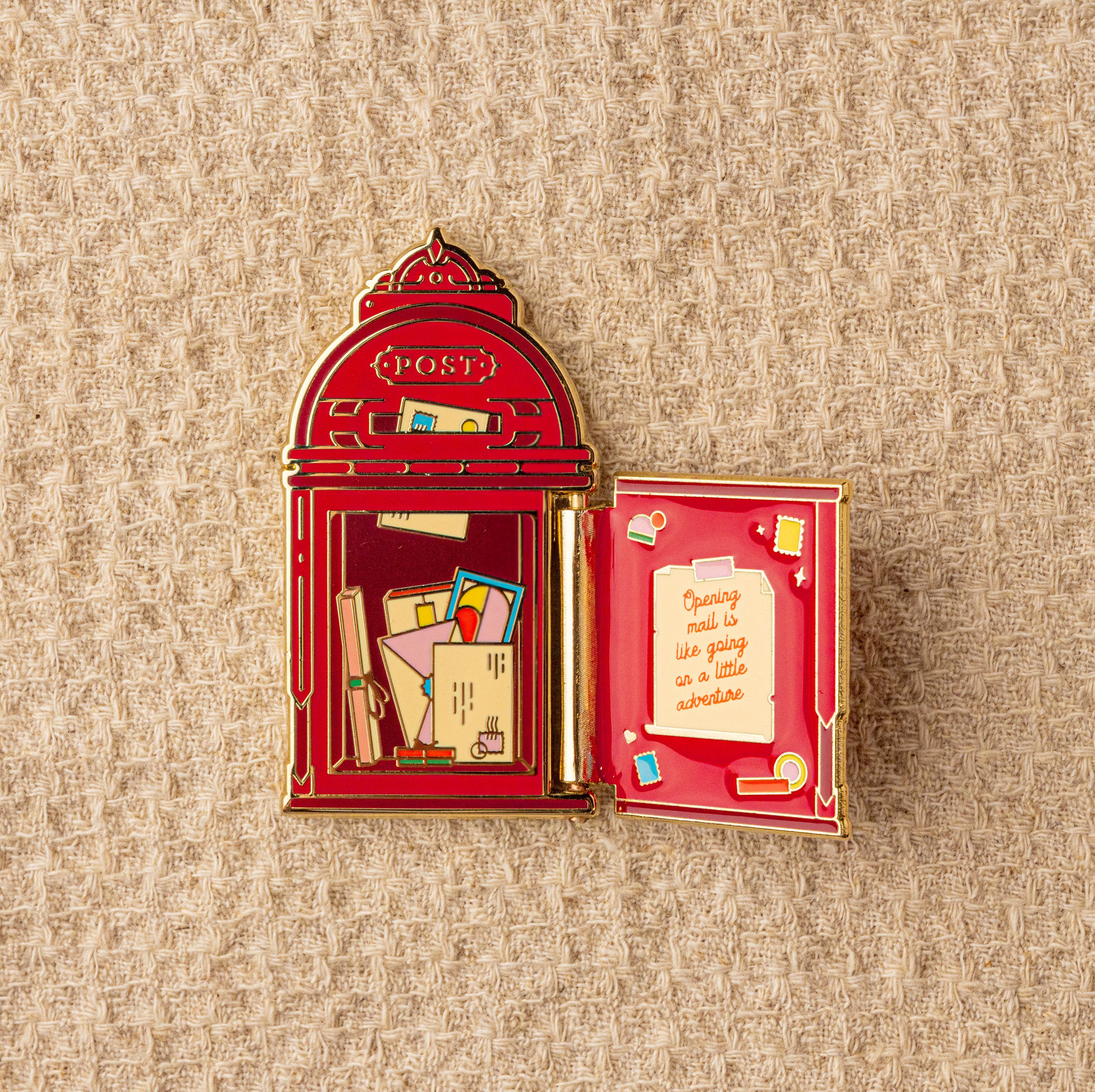 Post Box Adventure Enamel Hinged Pin - Etsy