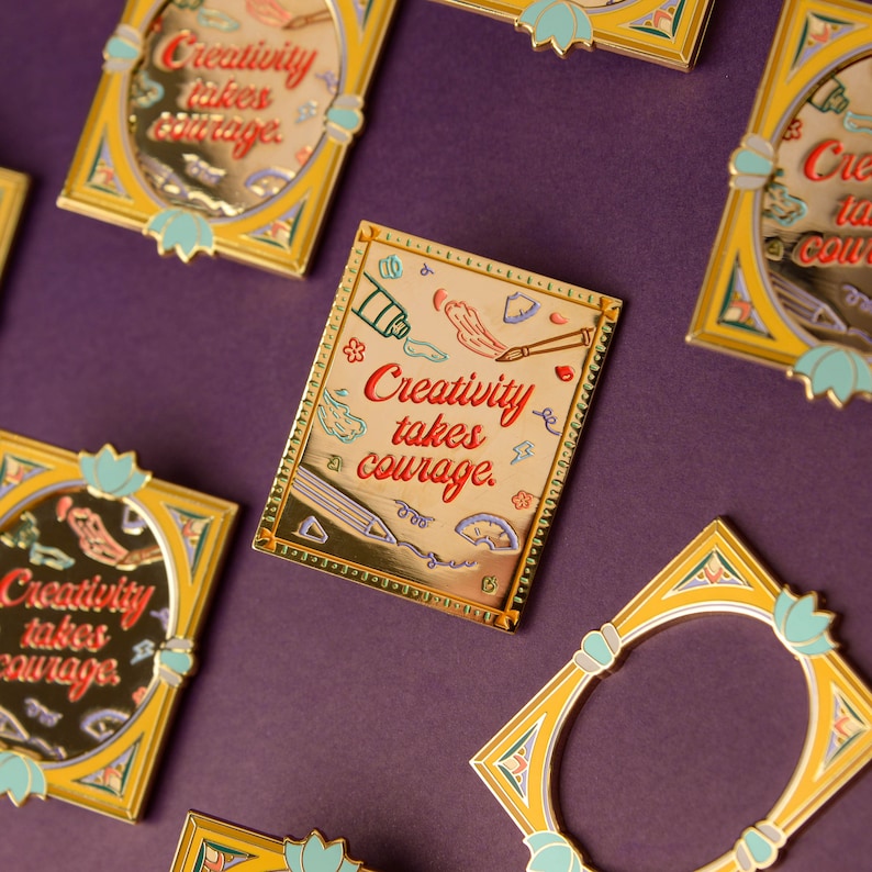 Creative Frame Magnetized Enamel Pin - Museum Memories Collection - Etsy