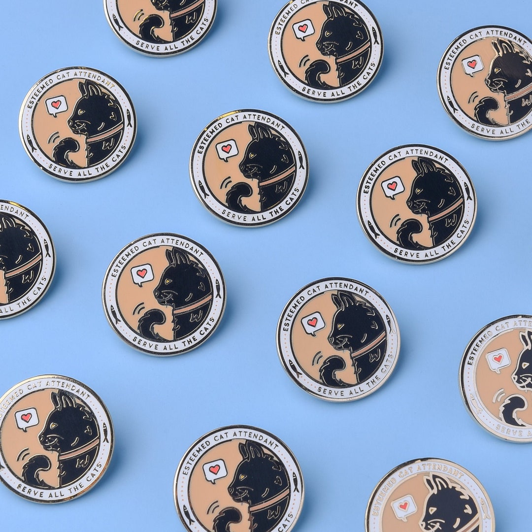 Cat Attendant Enamel Pin - Etsy