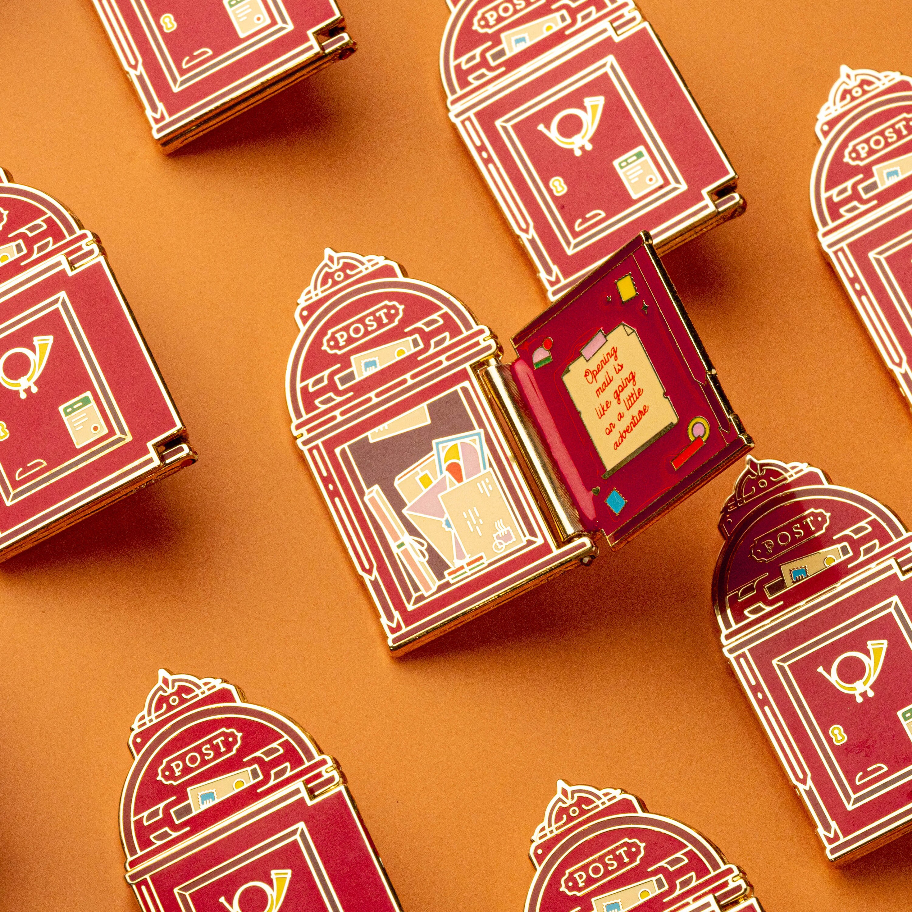 Post Box Adventure Enamel Hinged Pin - Etsy