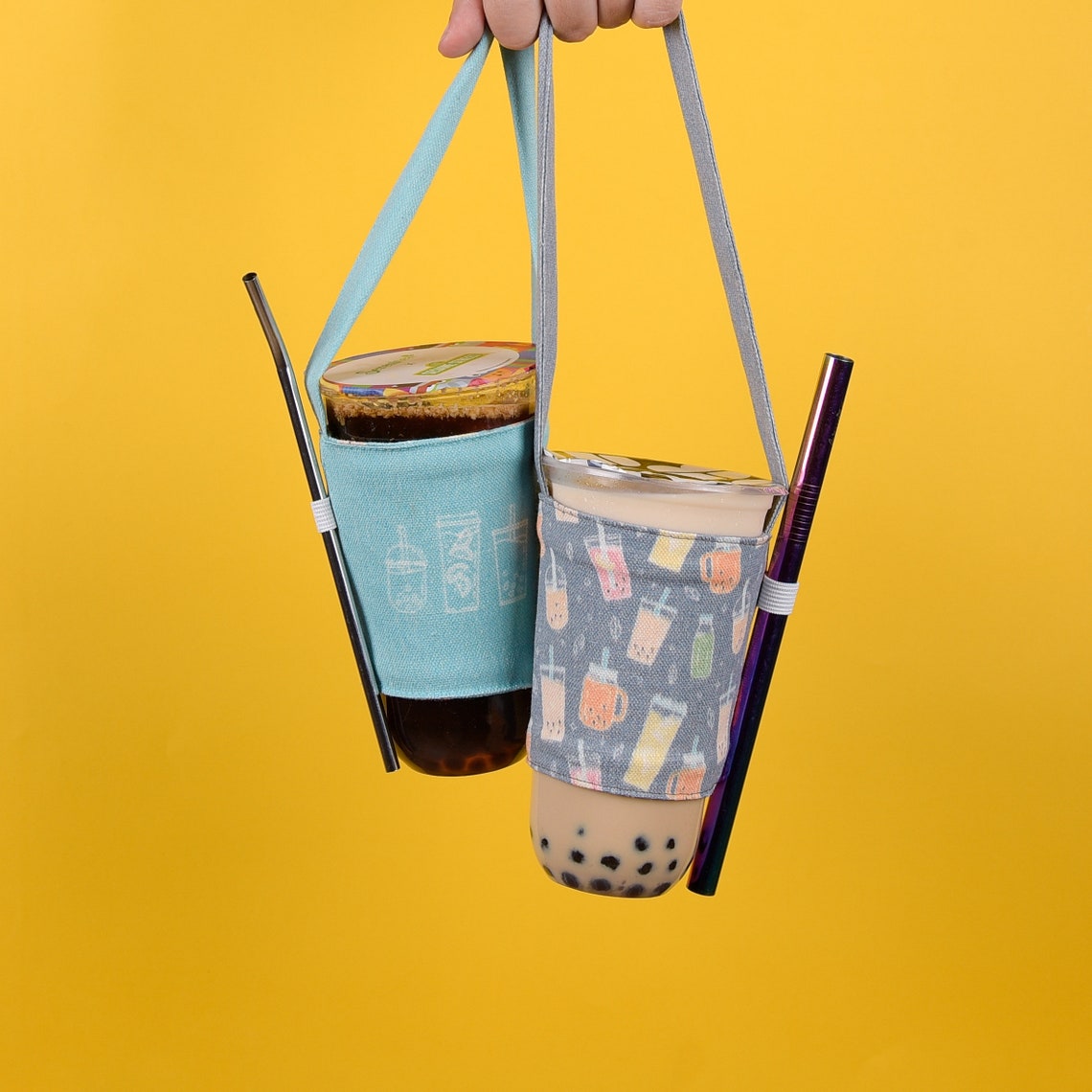 Boba Tea Reversible Beverage Holders - Etsy
