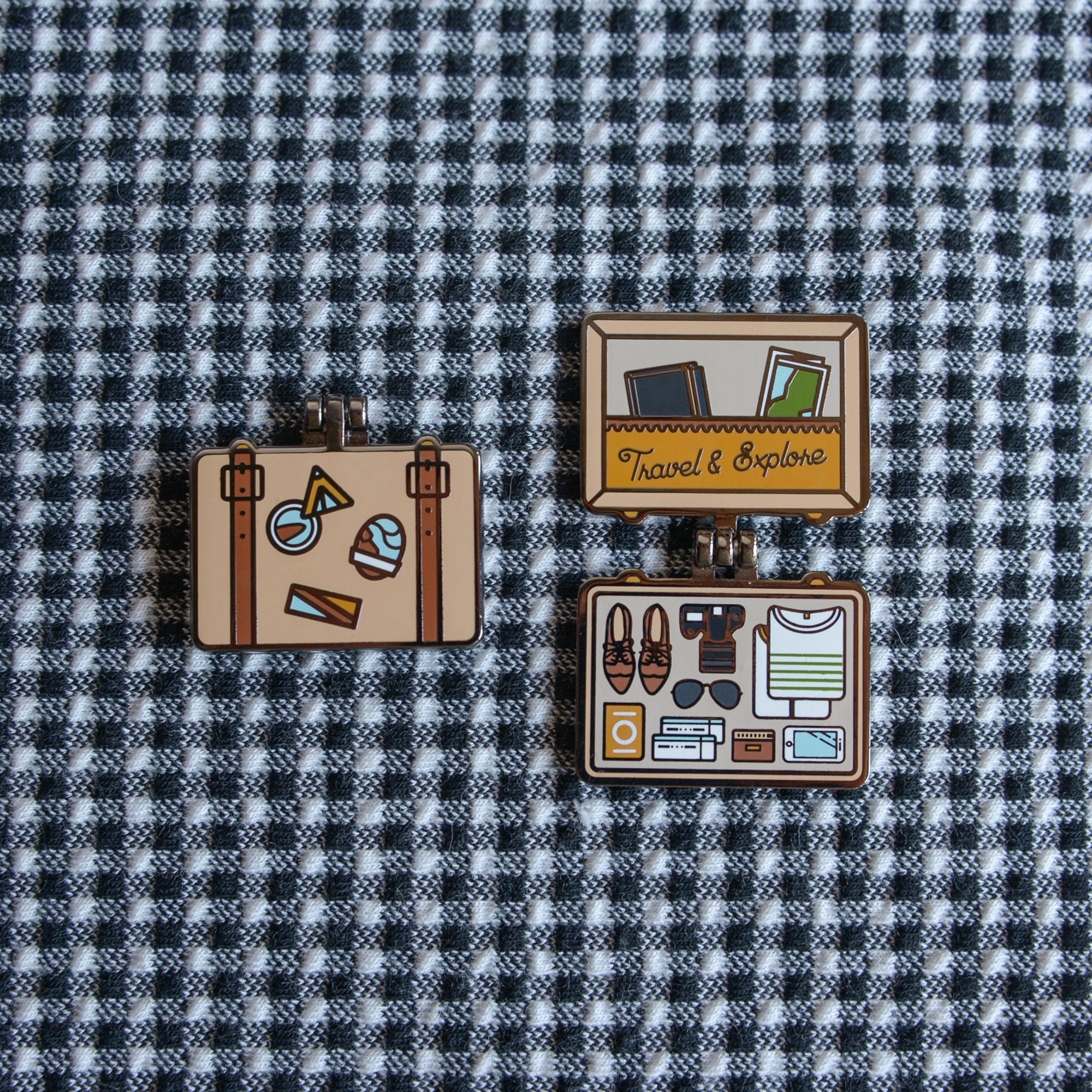 Travel & Explore Enamel Hinged Pin - Etsy Canada