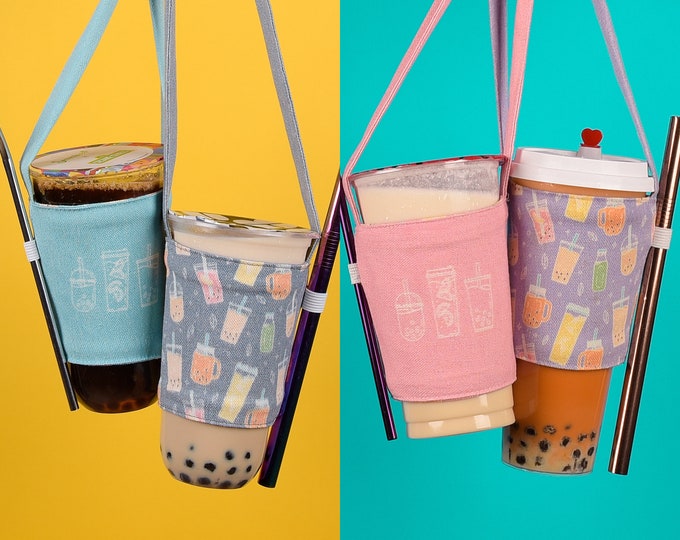 Boba Tea Reversible Beverage Holders - Etsy