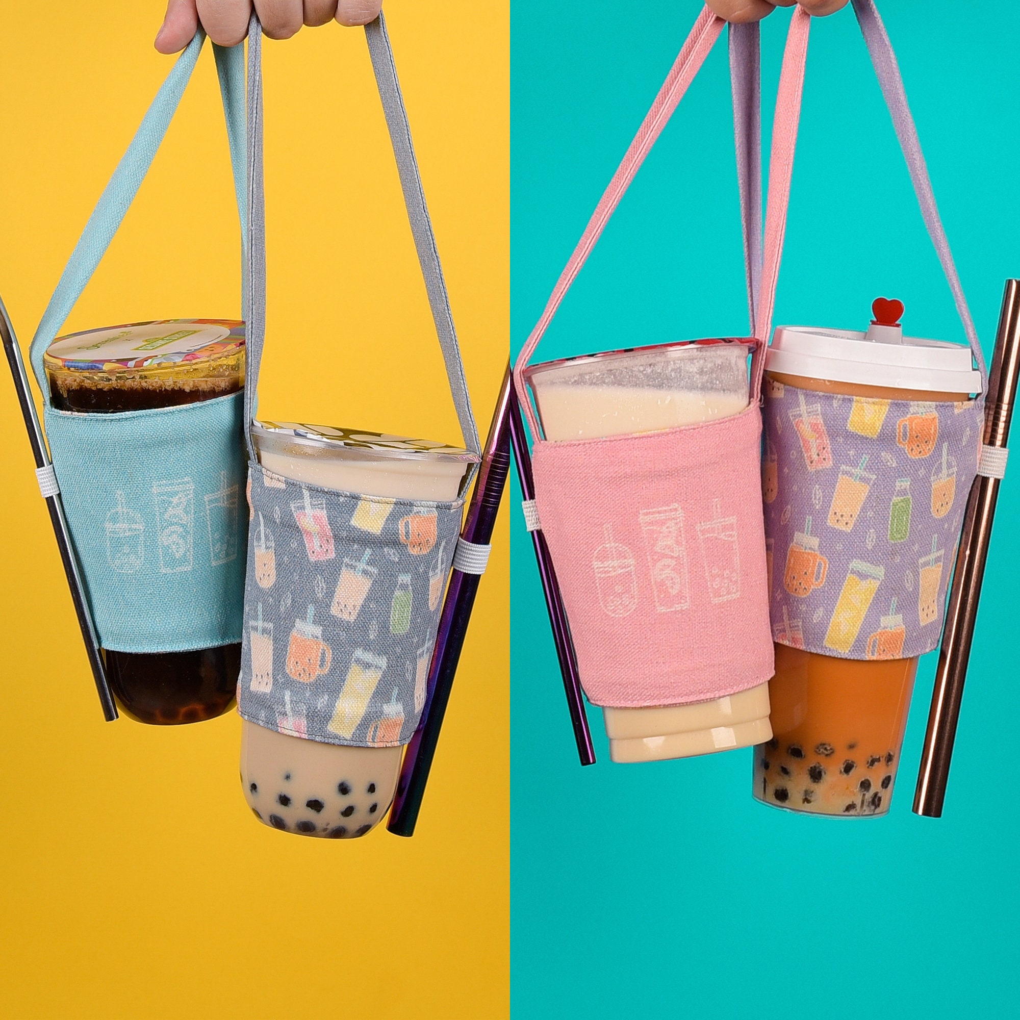 Boba Tea Reversible Beverage Holders - Etsy