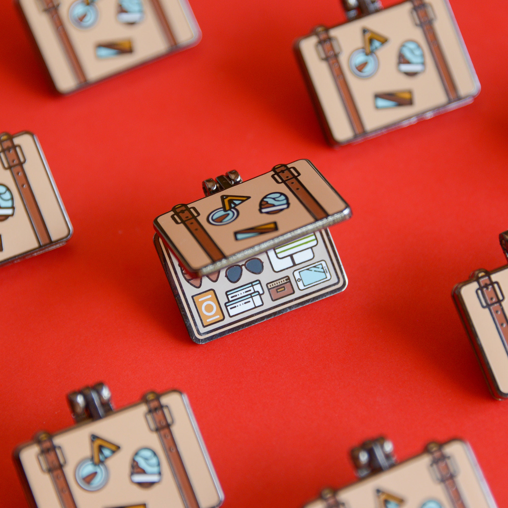 Travel & Explore Enamel Hinged Pin - Etsy