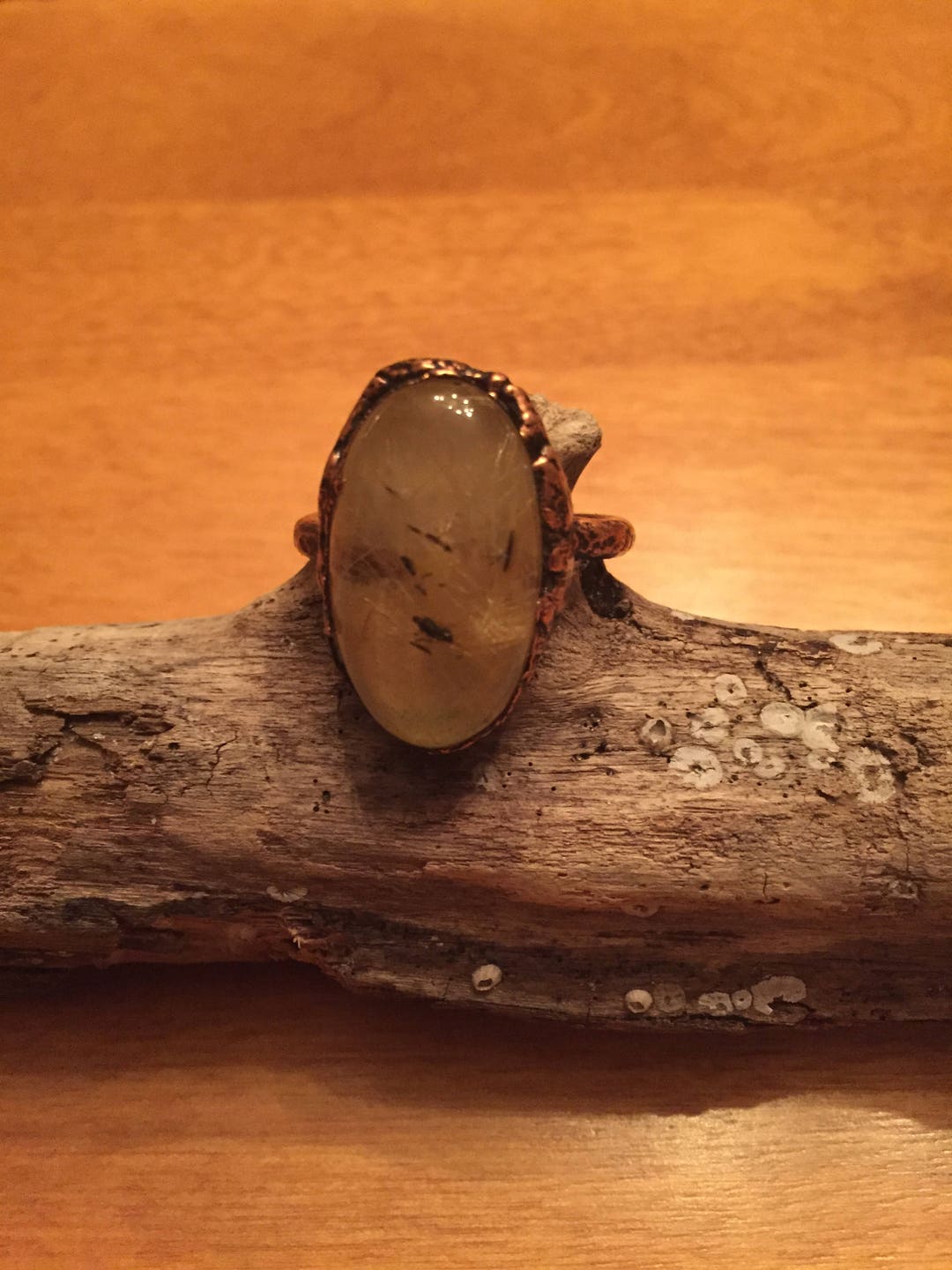 Electroformed Ring Rings Rutilated Quartz Rustic Ring - Etsy