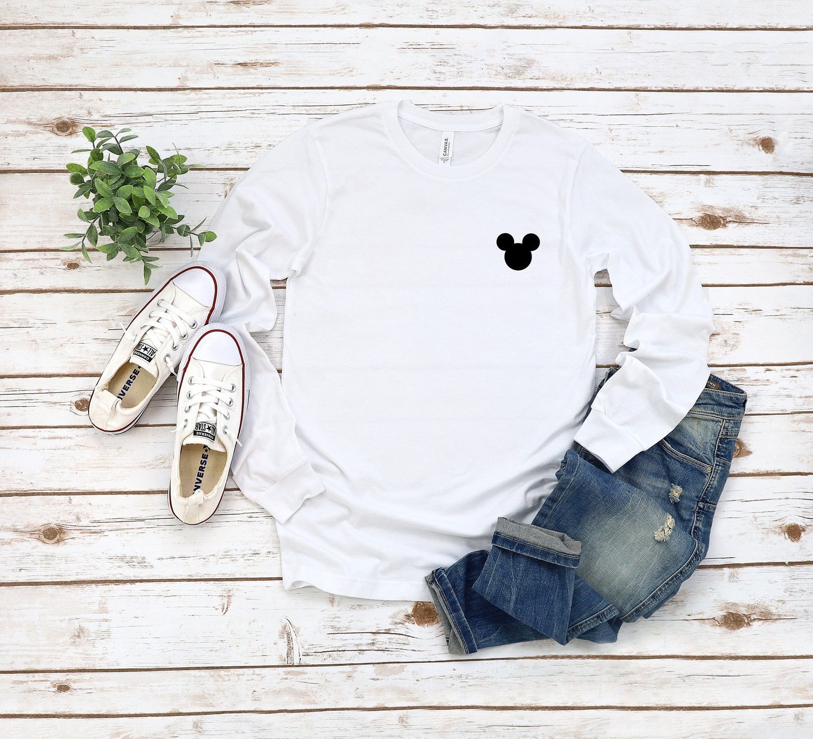 Cute Disney Mickey Mouse Ear Pocket Unisex Jersey Short/long - Etsy