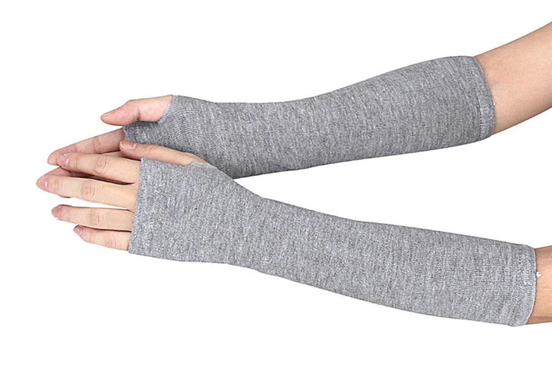Fall/winter Long Arm Fingerless Mitten Knitted Elbow Hand Gloves One ...