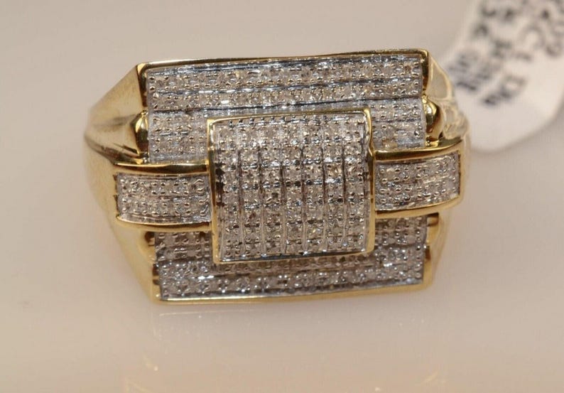 3.00 CT Mens Real Moissanite Diamond Engagement Pinky Ring 14k Yellow ...