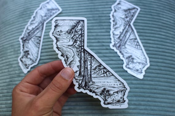 California Vinyl Sticker CA Decal California Decal | Etsy