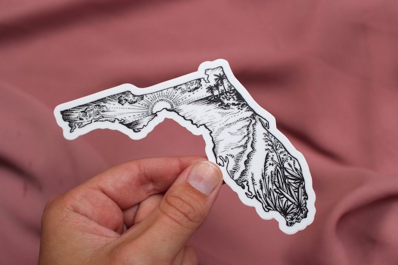 Florida Vinyl Sticker - State Decal, FL Decal, Laptop Sticker, Bumper ...