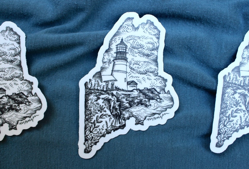 Maine Vinyl Sticker Maine Decal ME Decal Maine Silhouette | Etsy