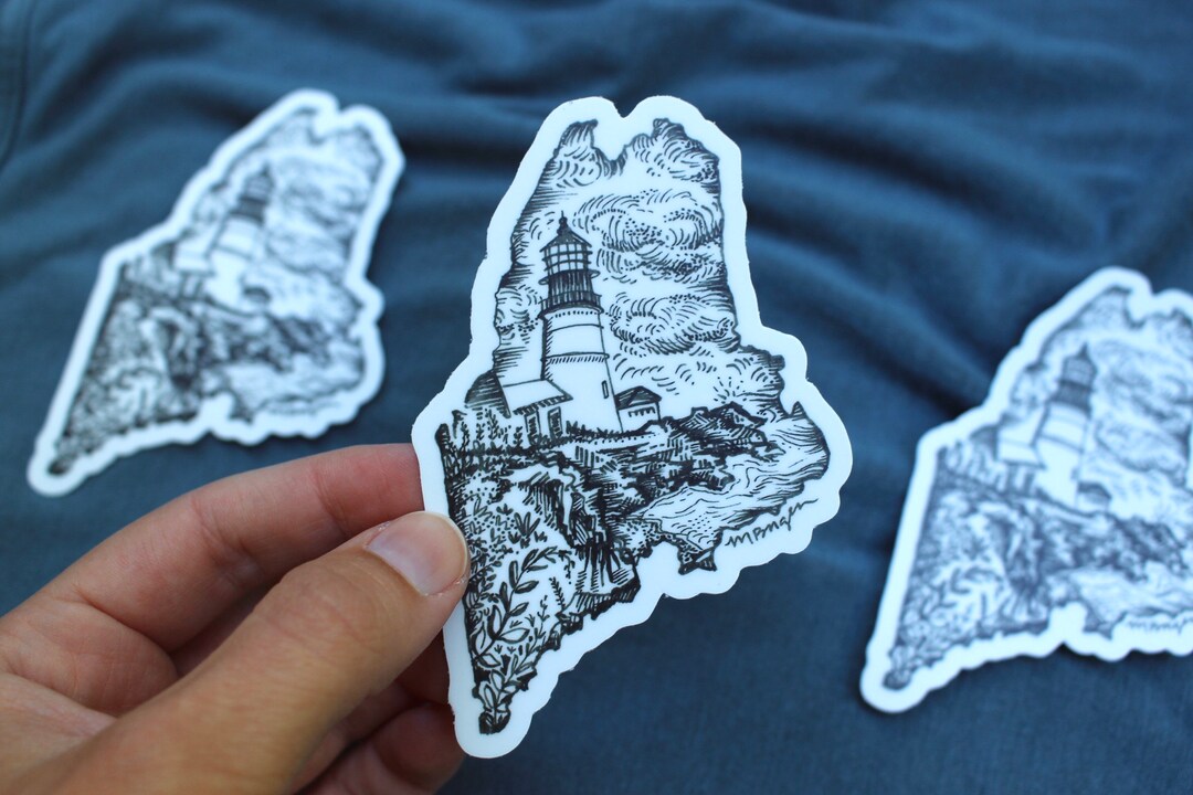 Maine Vinyl Sticker - Maine Decal, ME Decal, Maine Silhouette - Etsy