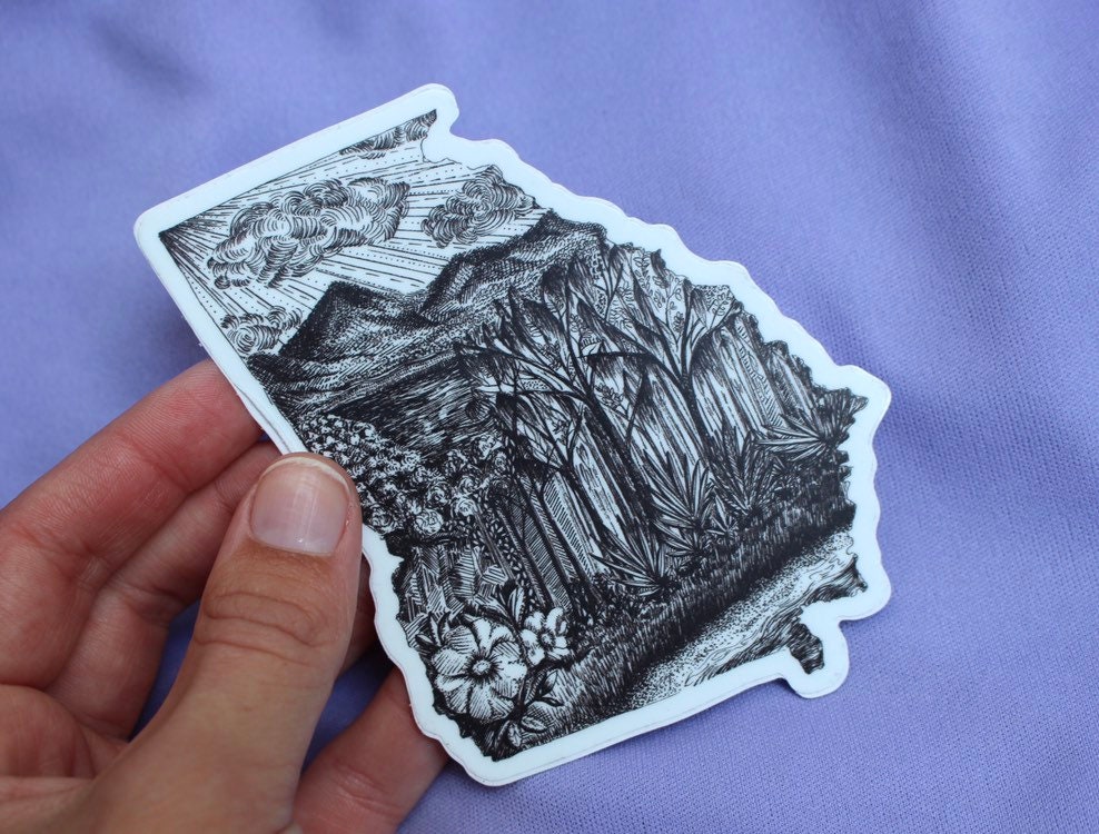 Georgia Vinyl Sticker State Decal, GA Decal, Laptop Sticker, Bumper ...