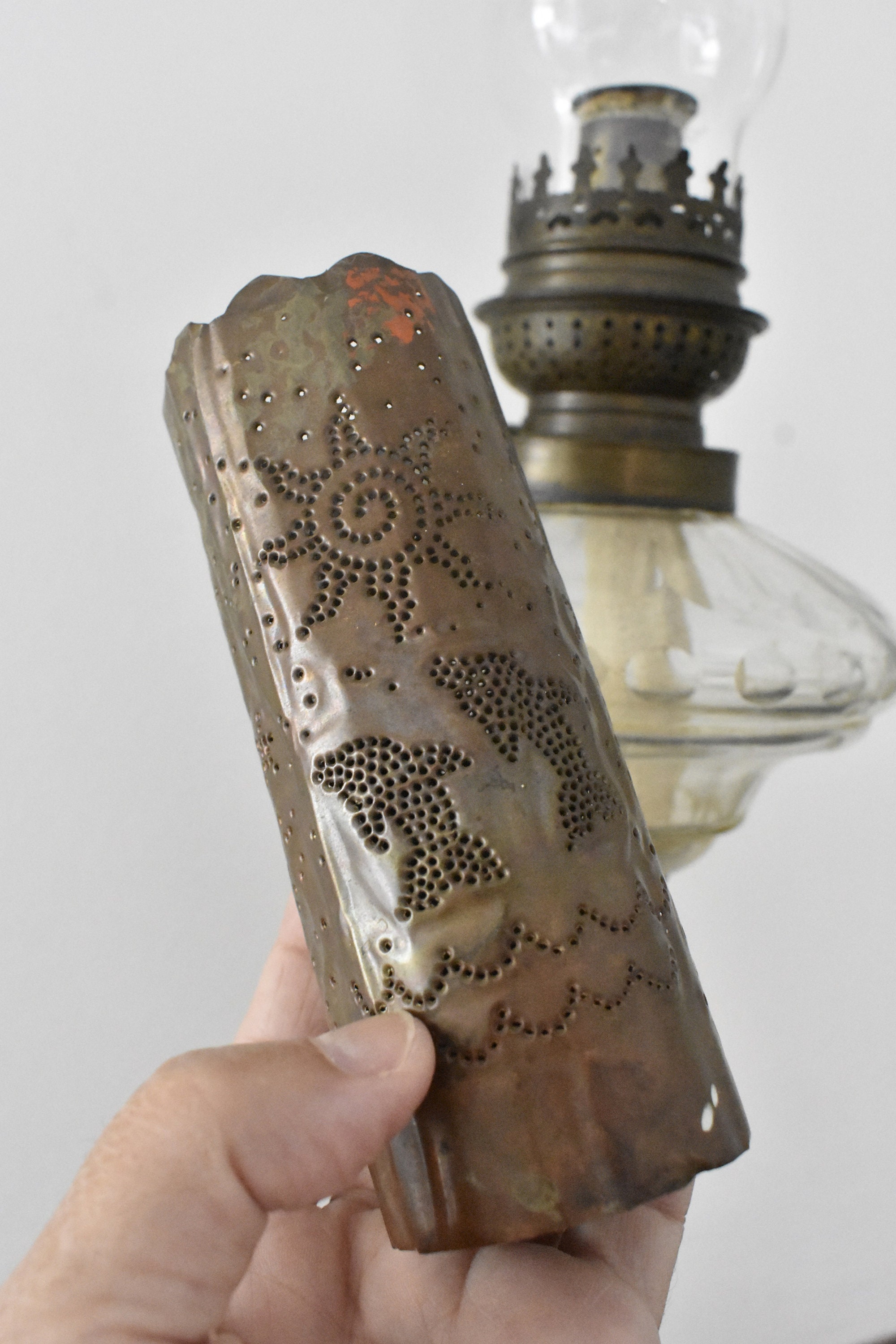 Antique Oil Lamp, Large Size, 64 Cm/25.1",marble, Metal, Glass, Bronze ...